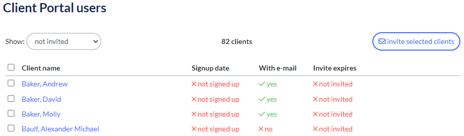How do I invite my client to their portal, reminding clients of their ...