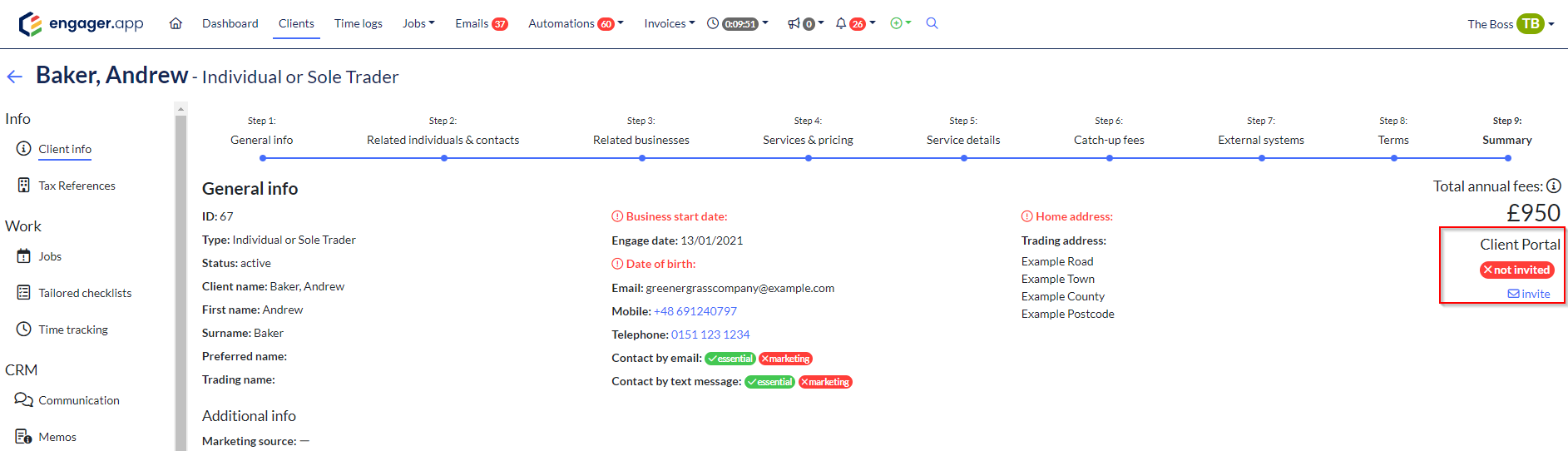 How do I invite my client to their portal, reminding clients of their ...